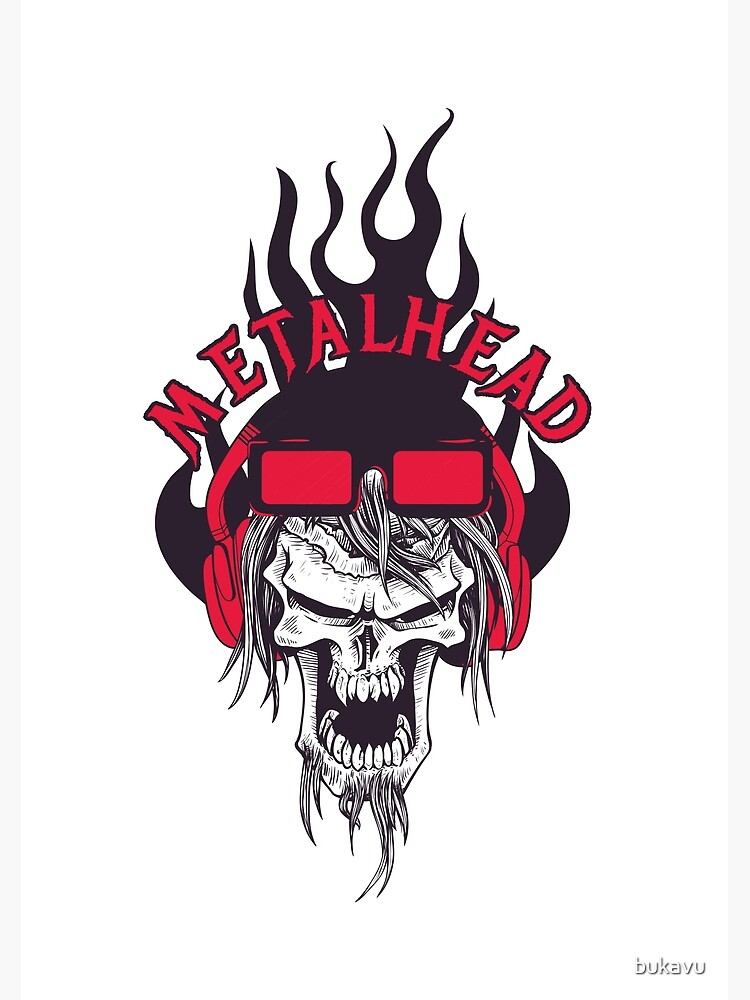 "Metalhead Skull" Poster for Sale by bukavu | Redbubble
