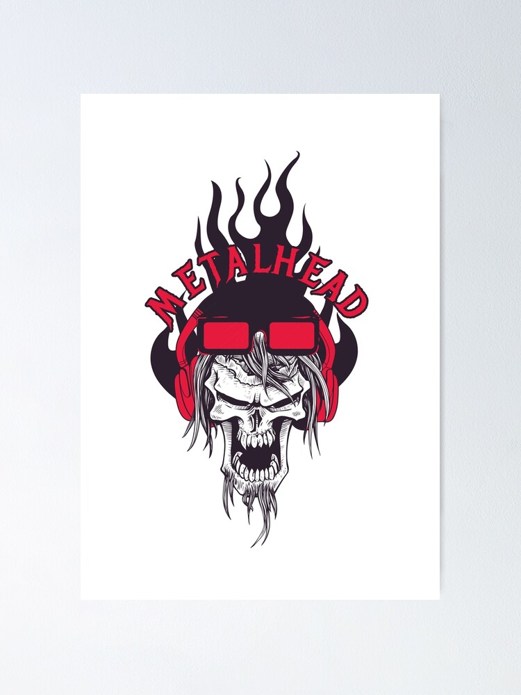 "Metalhead Skull" Poster for Sale by bukavu | Redbubble