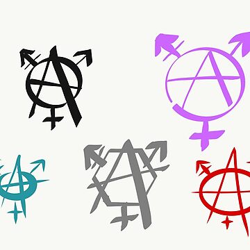 "Trans anarchy tranarchy gender symbol" Sticker for Sale by ...