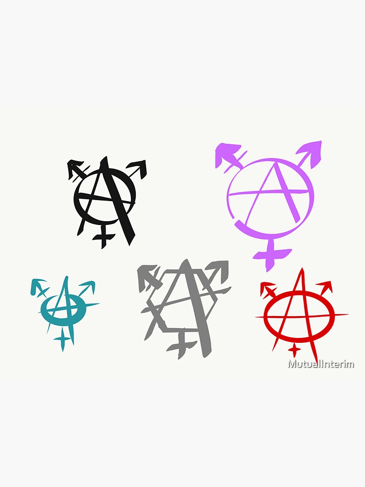 "Trans anarchy tranarchy gender symbol" Sticker for Sale by ...