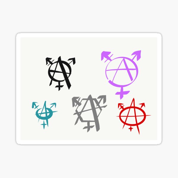 "Trans anarchy tranarchy gender symbol" Sticker for Sale by ...