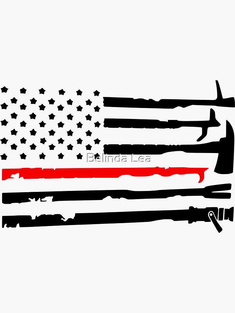 "USA FIRE FLAG with Tools " Sticker by LunaLeaDesignCo | Redbubble