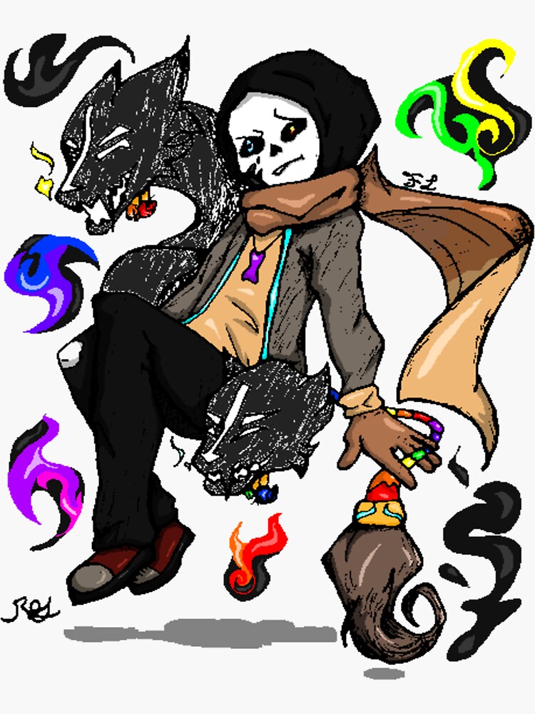 "Ghoul Ink Dragon Sans fusion 1" Sticker by FLedet | Redbubble