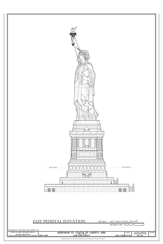 "Statue of Liberty Blueprint " by BravuraMedia | Redbubble