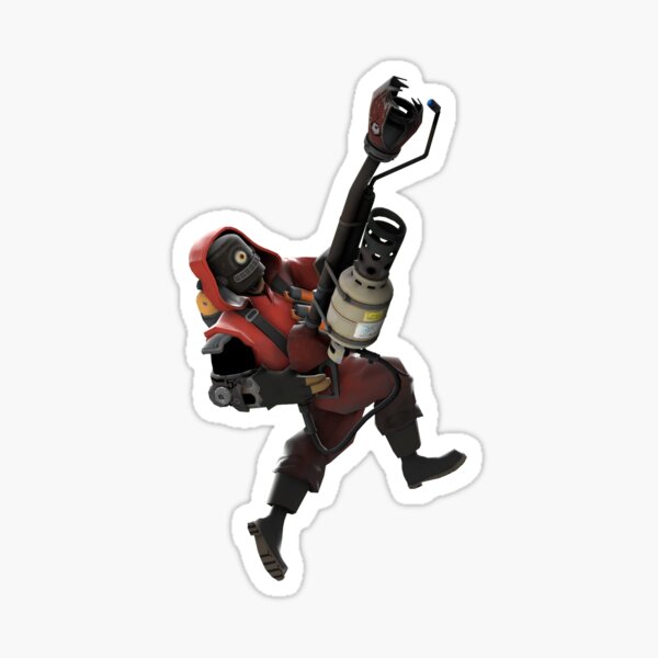 Pegatina «TF2 Nabler Robot Pyro Action Pose» de burba | Redbubble