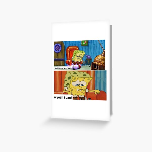 "Spongebob Corona Quarantine Meme " Greeting Card for Sale by ...