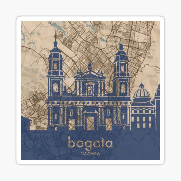"Map + Silhouette | Bogota" Sticker by CPTVDesign | Redbubble