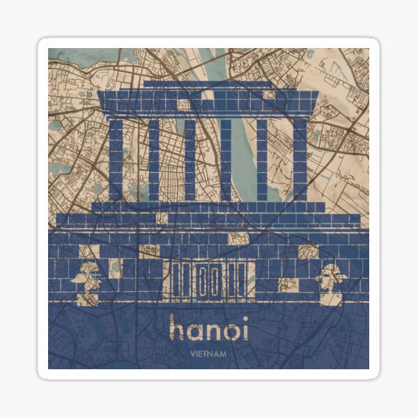 "Map + Silhouette | Hanoi" Sticker by CPTVDesign | Redbubble