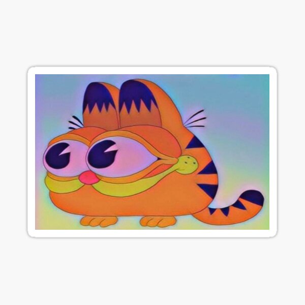 "bulged eye garfield" Sticker by sofiataps | Redbubble