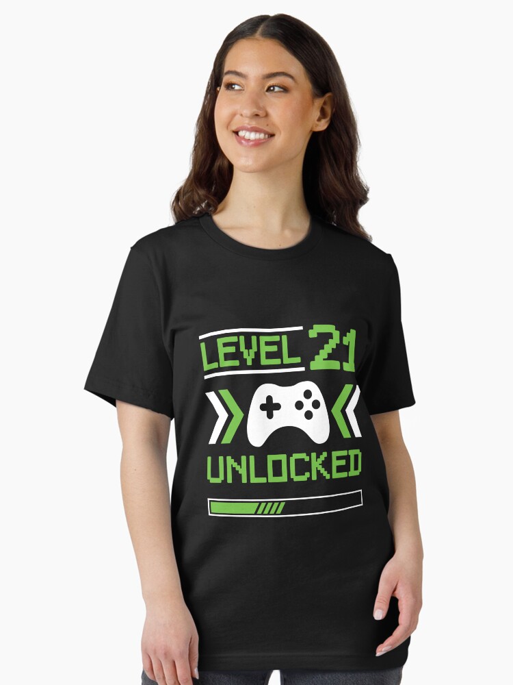 "Level 21 unlocked - 21st birthday Gamer shirt" Essential T-Shirt for ...