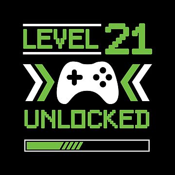 "Level 21 unlocked - 21st birthday Gamer shirt" Essential T-Shirt for ...