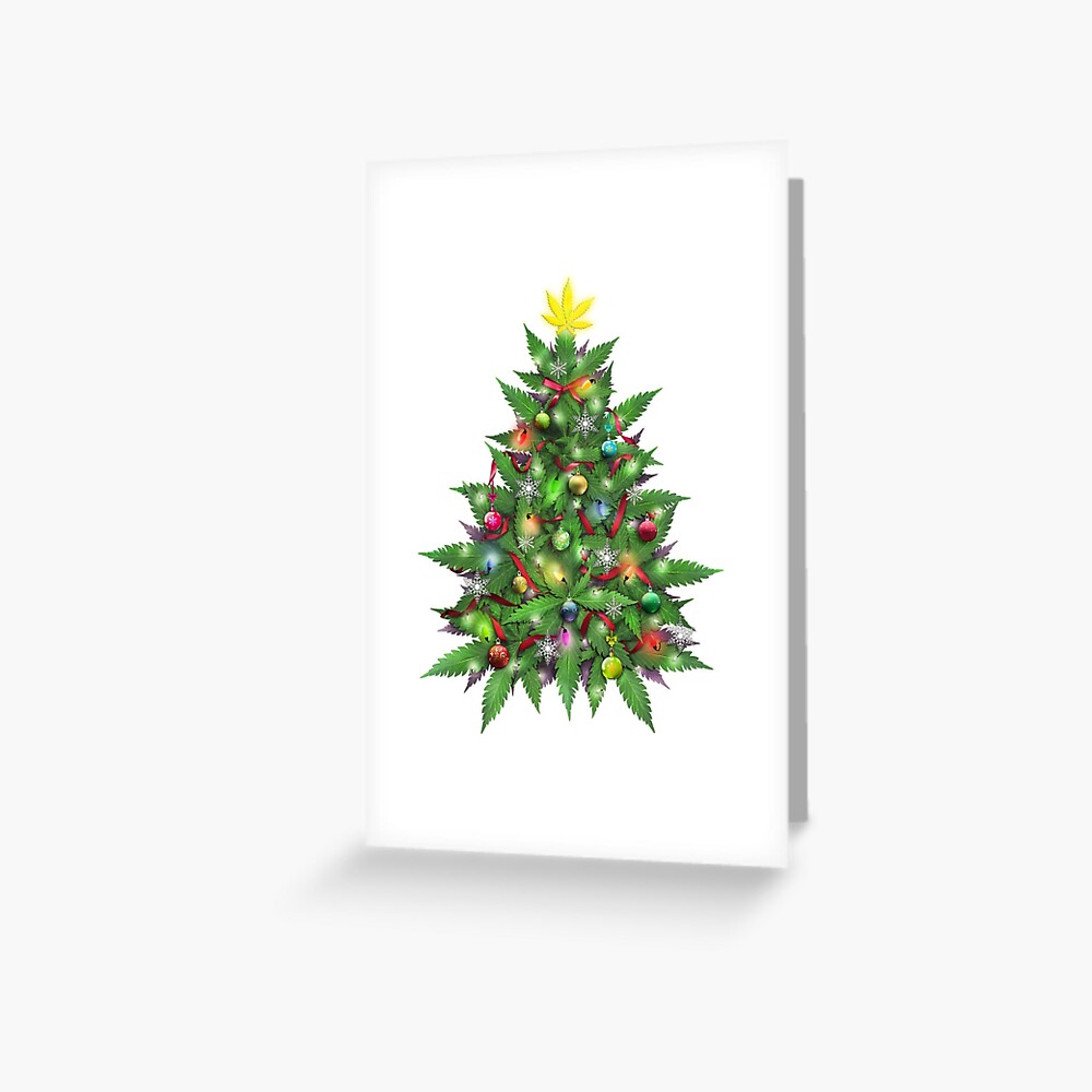 "Marijuana Christmas Tree" Greeting Card for Sale by TinaGraphics ...