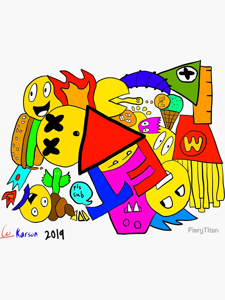 "YouTube Doodle" Sticker by FieryTitan | Redbubble