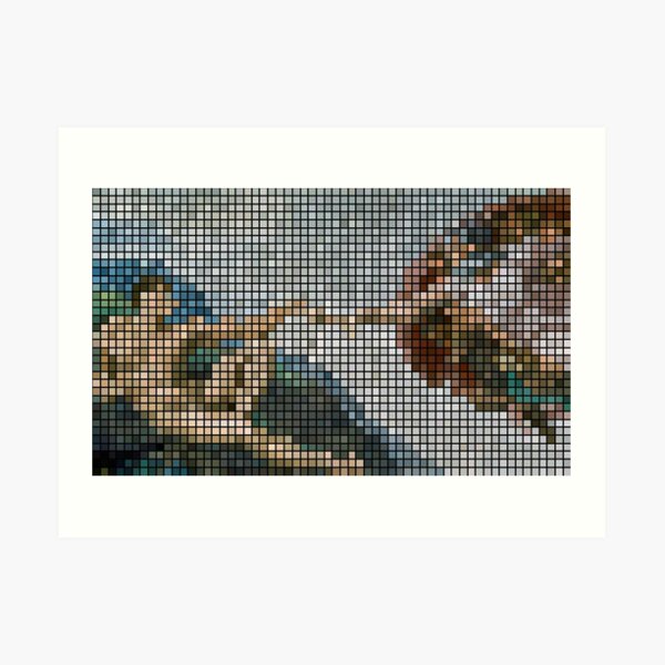"Pixel Creation of Adam" Art Print for Sale by donahuge | Redbubble