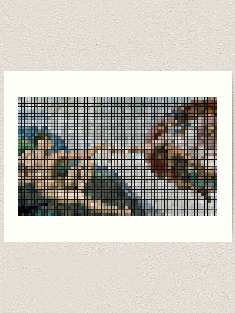 "Pixel Creation of Adam" Art Print for Sale by donahuge | Redbubble