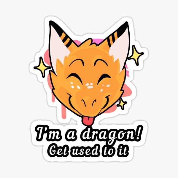 "A Cute Dragon Fursona Present" Sticker for Sale by VHusky | Redbubble