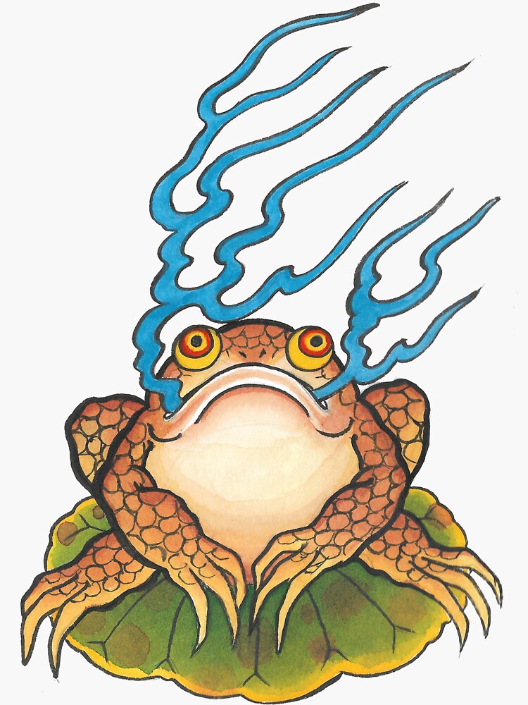 "Traditional Japanese Irezumi Magical Frog" Sticker for Sale by adetatu ...