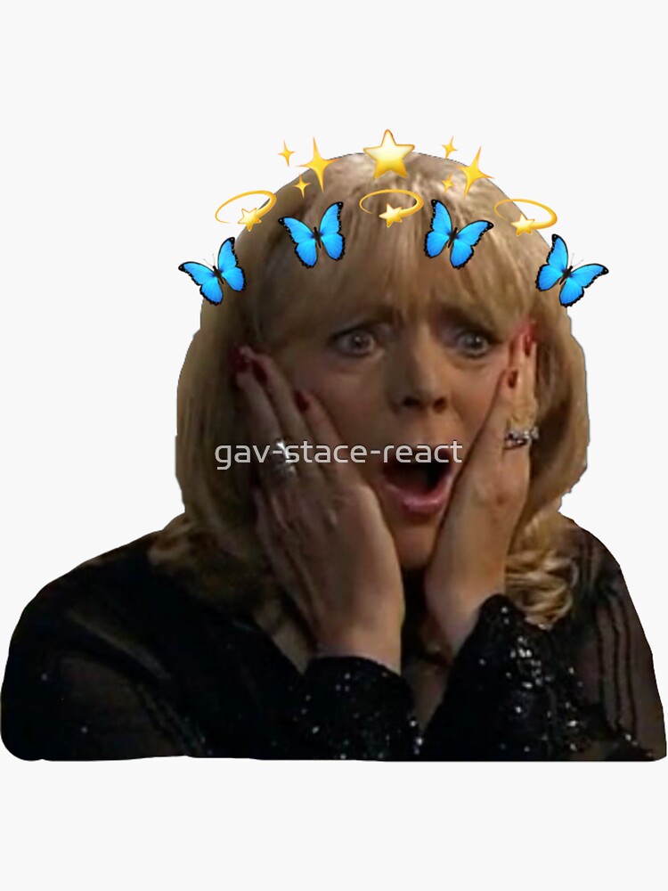 Pegatina «Pam Shipman Gavin y Stacey Oh My Christ Emoji Crown» de gav ...