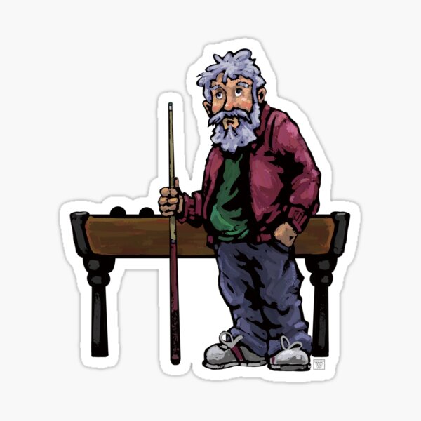 "Old Pool player" Sticker for Sale by ImagineThatNYC | Redbubble