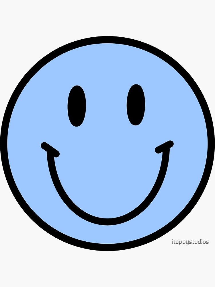 "blue smilie" Sticker by happystudios | Redbubble