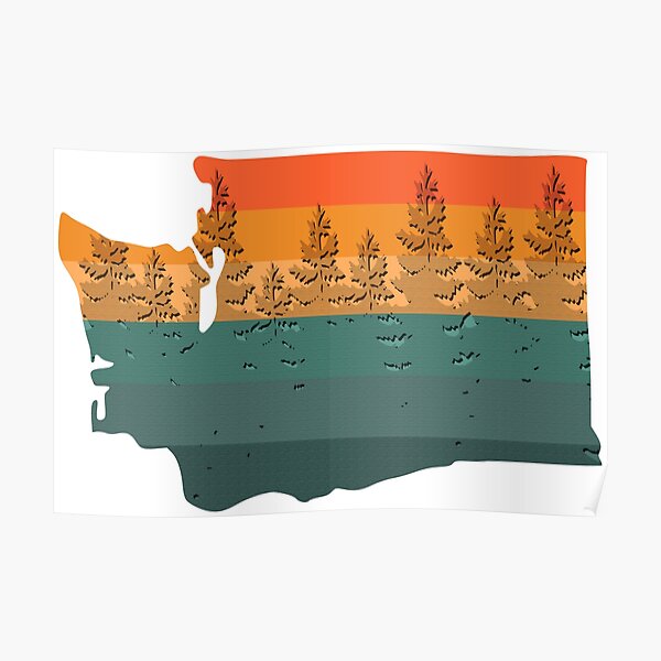 "Washington State Tree Silhouette" Poster for Sale by esskay | Redbubble