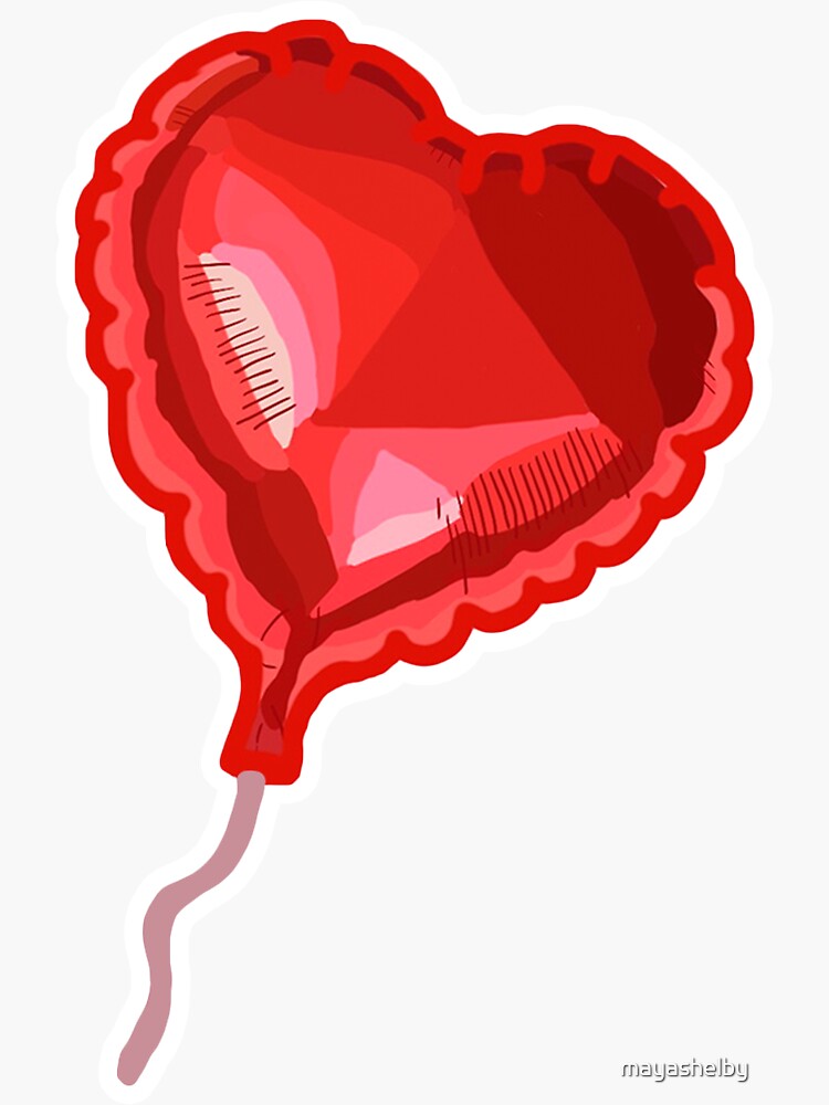 "Helium Heart Balloon" Sticker for Sale by mayashelby | Redbubble