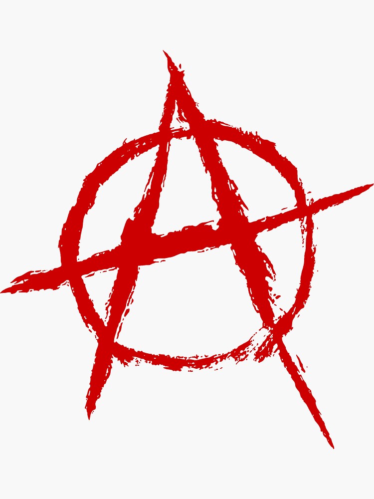 "Anarchy symbol in red" Sticker for Sale by Deathrocktee | Redbubble