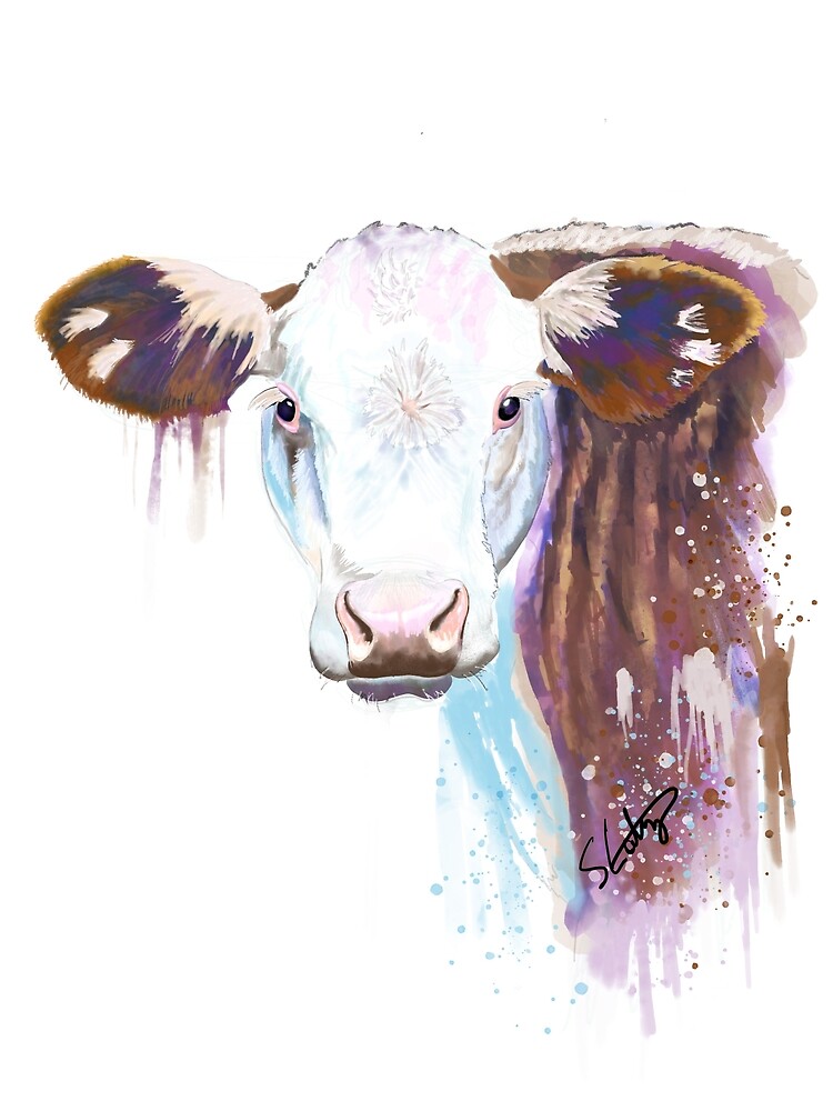 "Cow Splash Watercolor" Poster by slaterza | Redbubble