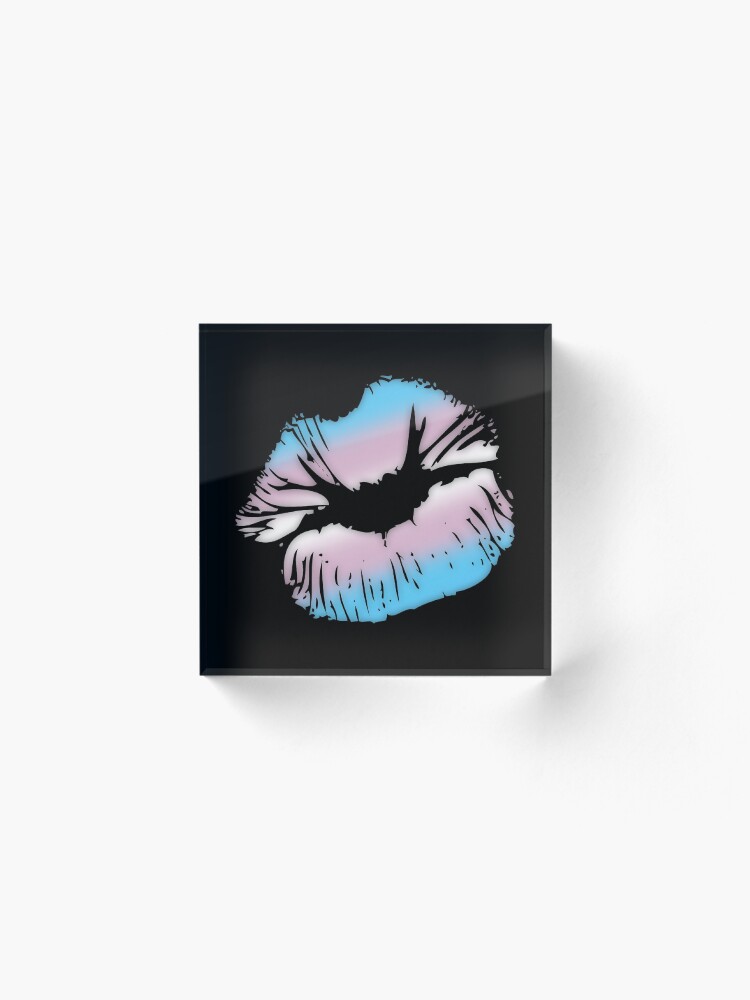 "Transgender Pride Big Kissing Lips" Acrylic Block for Sale by valador ...