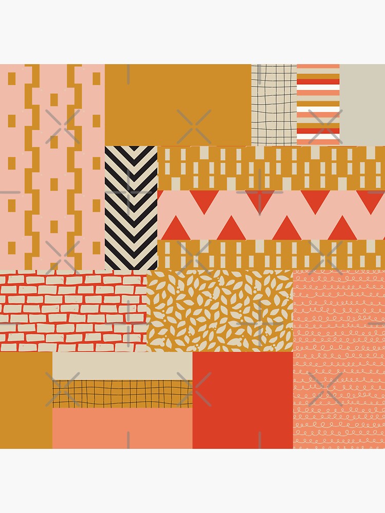 "Color Block Patch Work Salmon" Sticker for Sale by susycosta | Redbubble