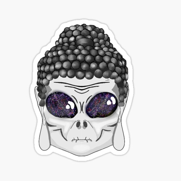 "Alien Buddha" Sticker for Sale by AmbzPanda | Redbubble