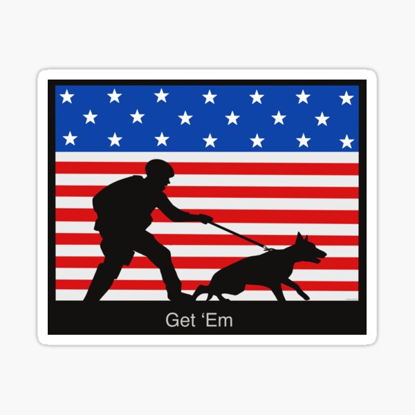 "K9 Handler" Sticker for Sale by Chibchibart | Redbubble