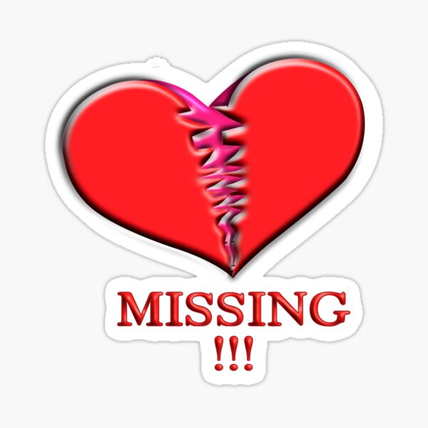 "Heart - missing !!!" Sticker for Sale by POD-Design | Redbubble