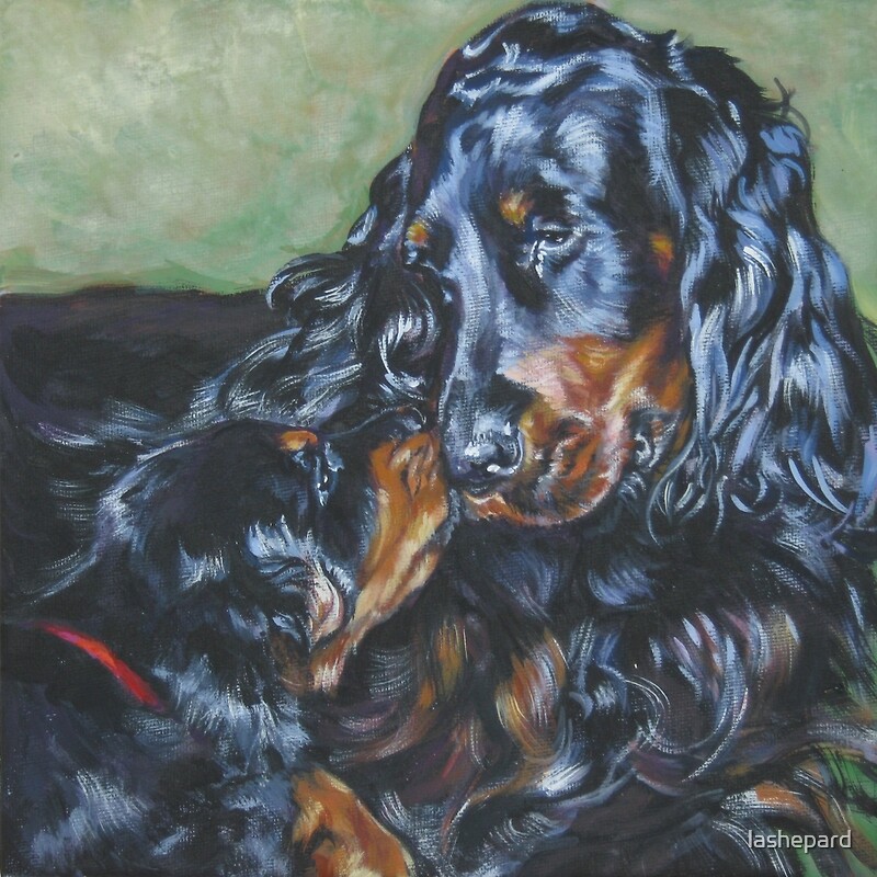 "Gordon Setter Fine Art Painting" by lashepard | Redbubble
