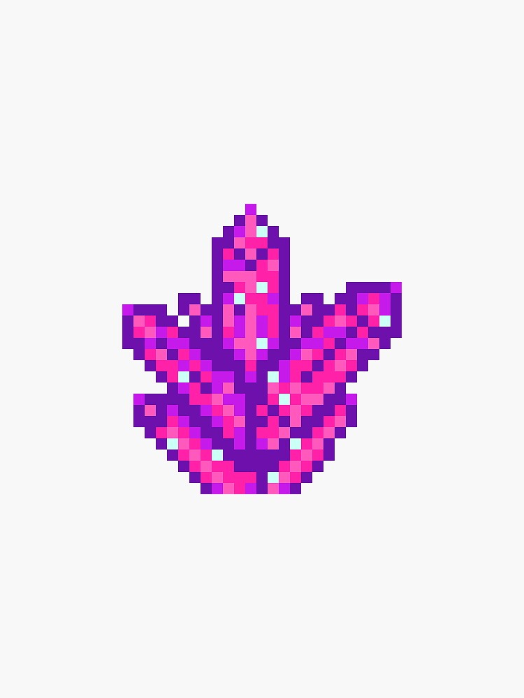 "Pink Pixel Crystal" Sticker for Sale by PandaPeachie | Redbubble