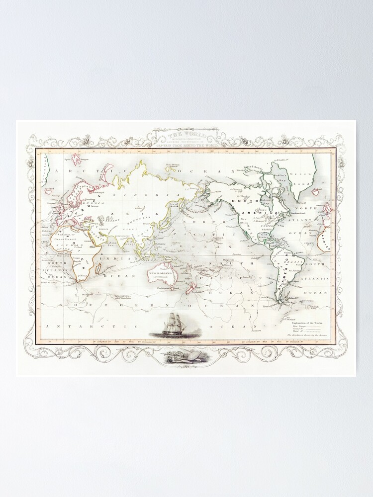 "Map by Captain Cook" Poster for Sale by upoutandaway | Redbubble