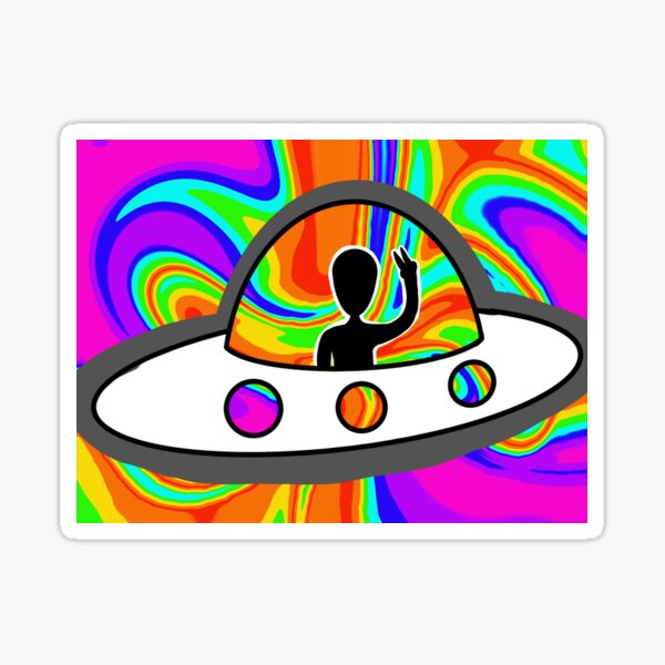 "Trippy alien " Sticker for Sale by discorat | Redbubble