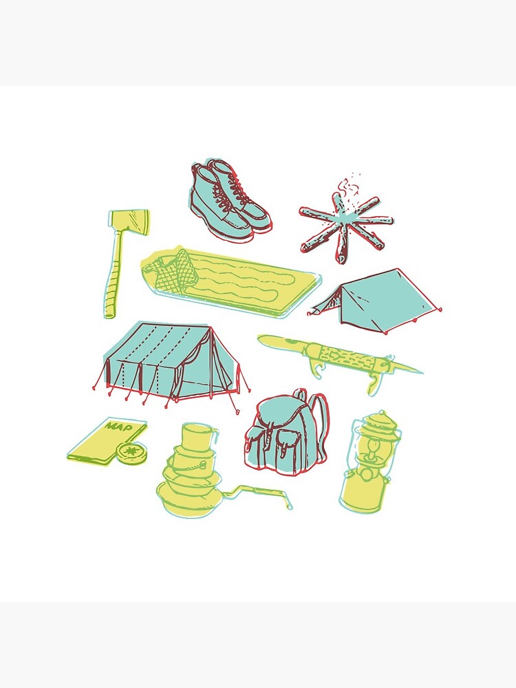 Retro Camping Pin Button