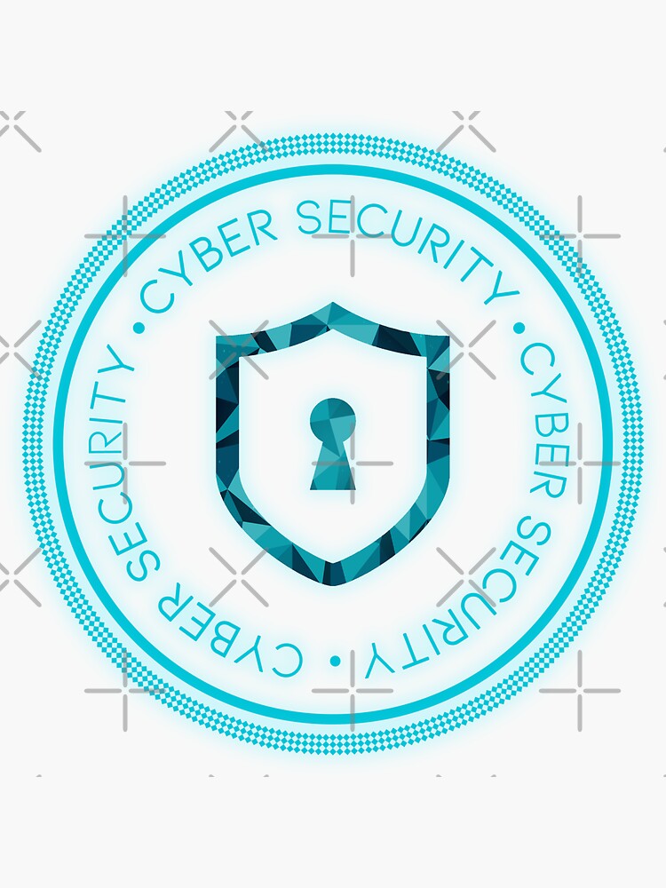 "CYBER SECURITY BADGE SEAL - Electroblue - transparent sticker" Sticker ...