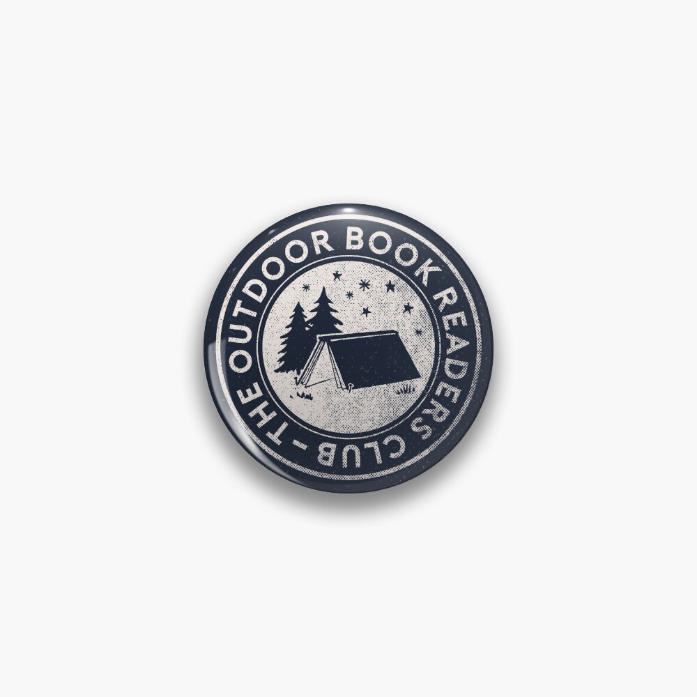 "Outdoor Book Readers Club logo" Pin for Sale by cabinsupplyco | Redbubble