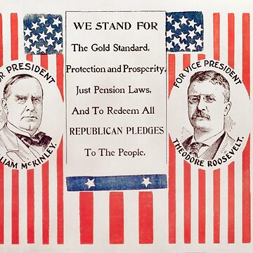 "McKinley And Roosevelt Election Poster - 1900" Sticker for Sale by ...