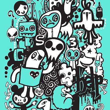 "Help Doodle " Sticker for Sale by wottoart | Redbubble