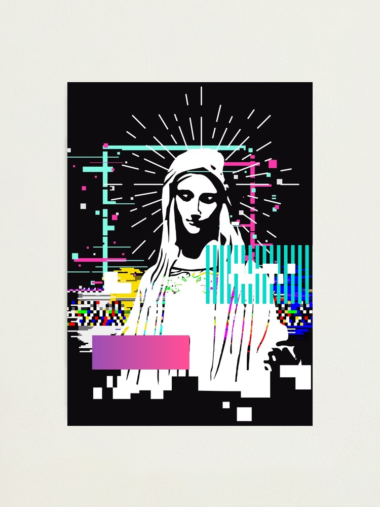 "Retrowave Virgin Mary Christian Immaculate Conception retro 80s style ...
