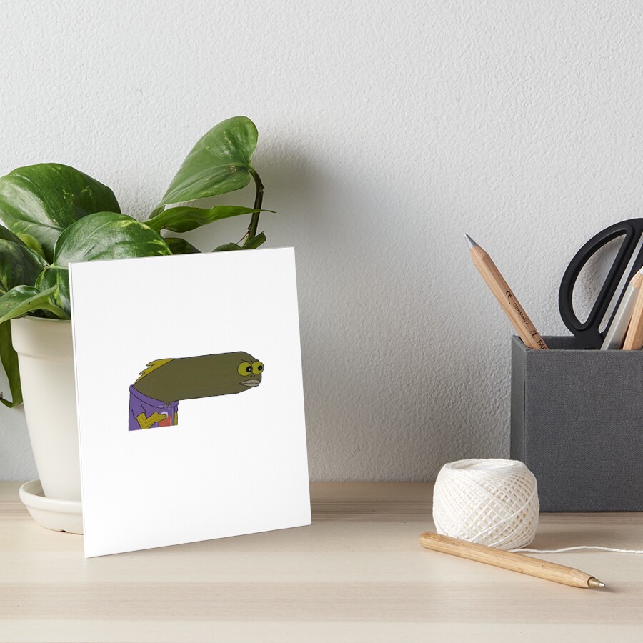 "Spongebob Stretched Looking Fish" Art Board Print by ccolinn | Redbubble