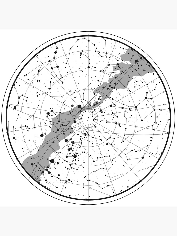 "Star map with ecliptic and galactic equator and Milky Way" Poster by ...