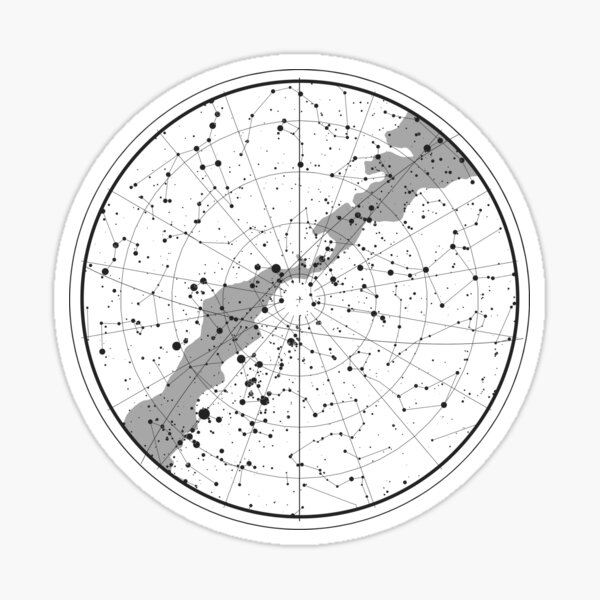 "Star map with ecliptic and galactic equator and Milky Way" Sticker for ...