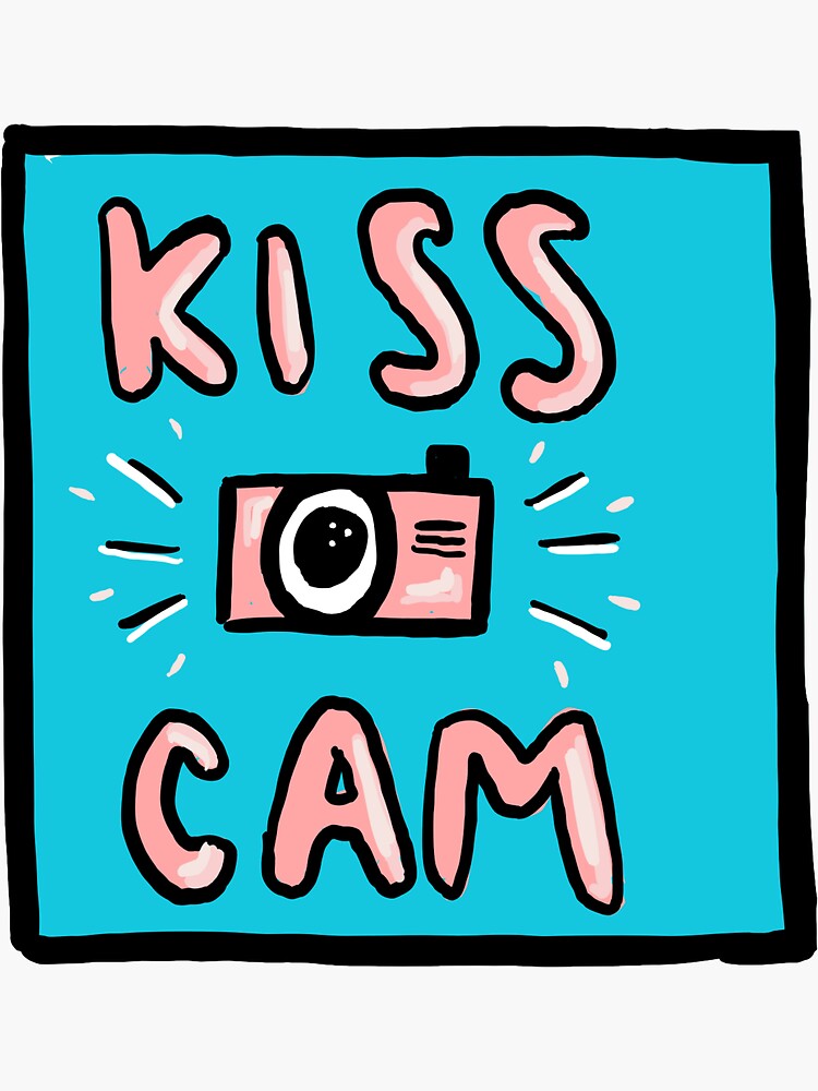 "Retro Kiss Cam Graphic " Sticker for Sale by roseliliana | Redbubble