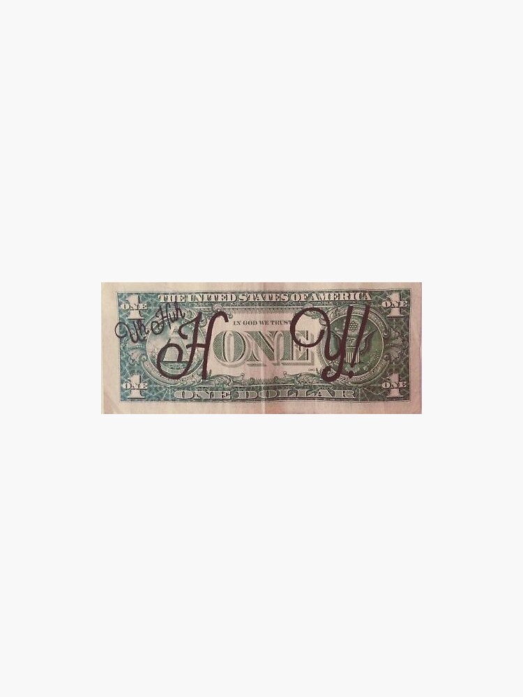 "Aesthetic Soft Girl/Boy Honey Dollar Bill" Sticker for Sale by ...