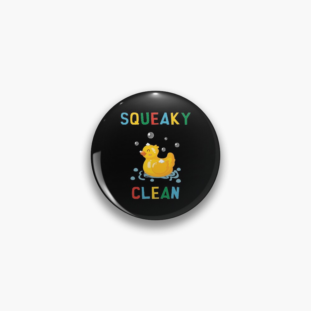 "Squeaky Clean - Cute Kids Bathroom " Pin for Sale by rawresh6 | Redbubble