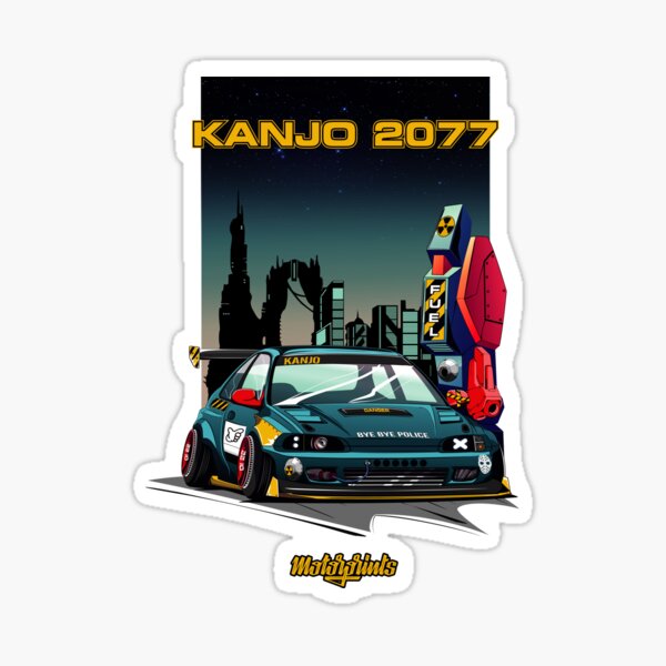 "Kanjo (white)" Sticker for Sale by MotorPrints | Redbubble